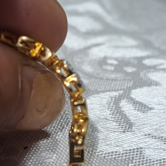 Jewelry | 925 Gold Vermill 2 Tone Tennis Bracelet 8 New Heavy Well Made ...